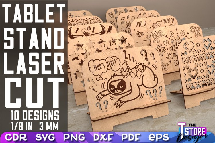 Tablet Stand Laser Cut SVG Bundle Stand Engraving Design