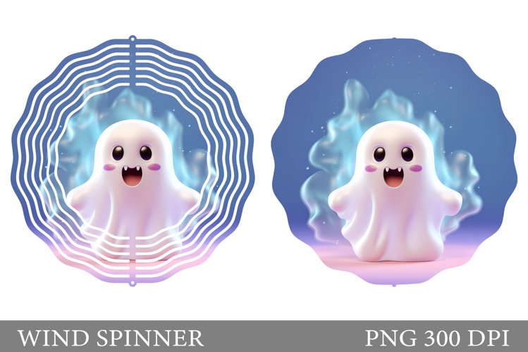 Cute Ghost Wind Spinner. Cute Halloween Spinner Sublimation