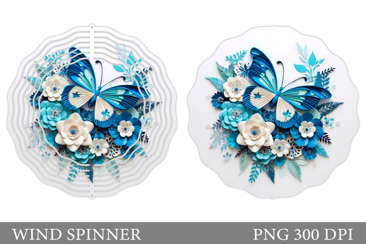 Butterfly Flowers Wind Spinner. Butterflies Spinner Design