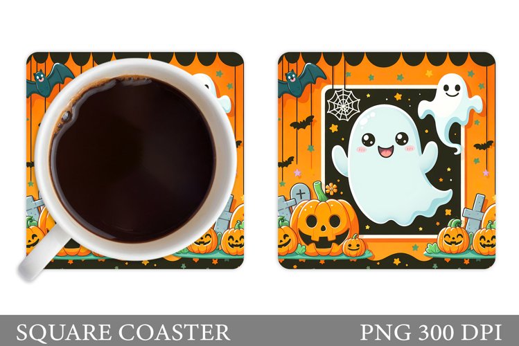 Cute Ghost Coaster Design. Cute Halloween Coaster (4318844)