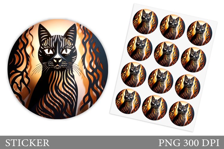 Cat Sticker Design. Cat Sticker Template