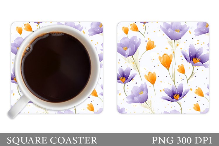 Crocus Flowers Coaster Design. Spring Coaster (3185499)