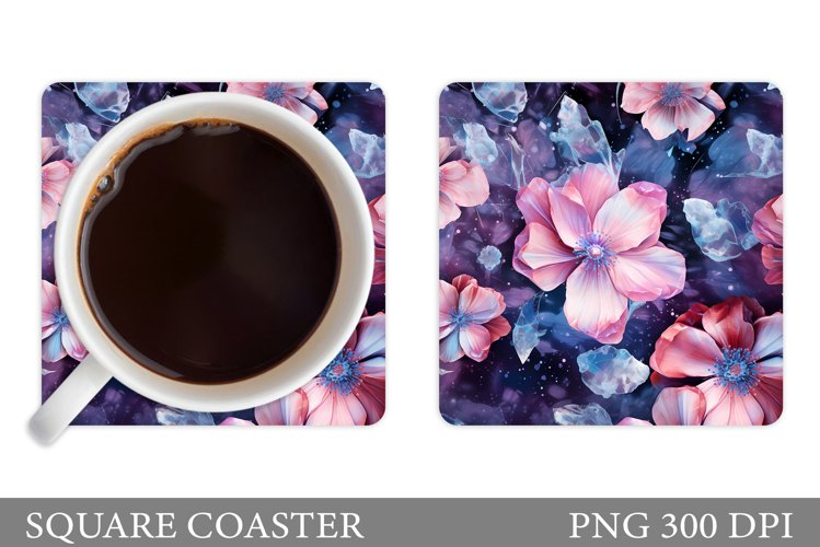Flowers Coaster Design. Square Coaster Flowers (3149206)