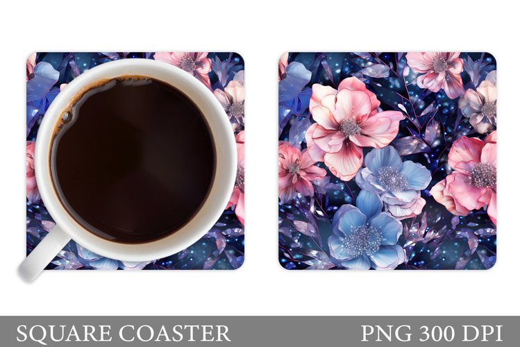 Flowers Coaster Design. Floral Coaster Sublimation (3149207)