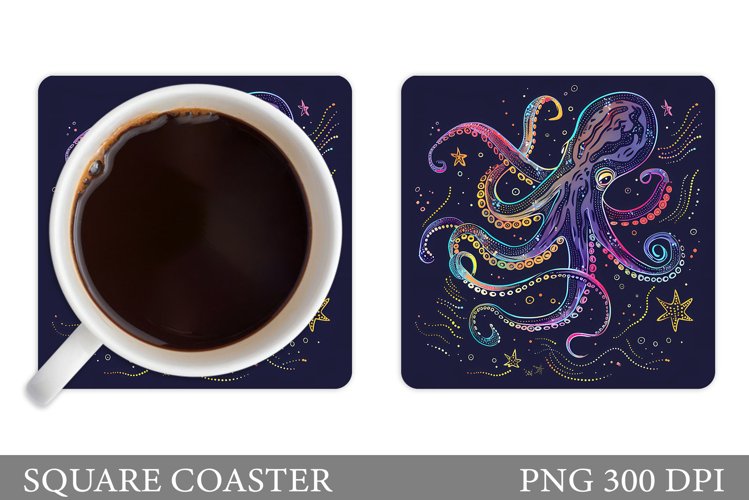 Octopus Coaster Design. Sea Coaster Sublimation (4118078)