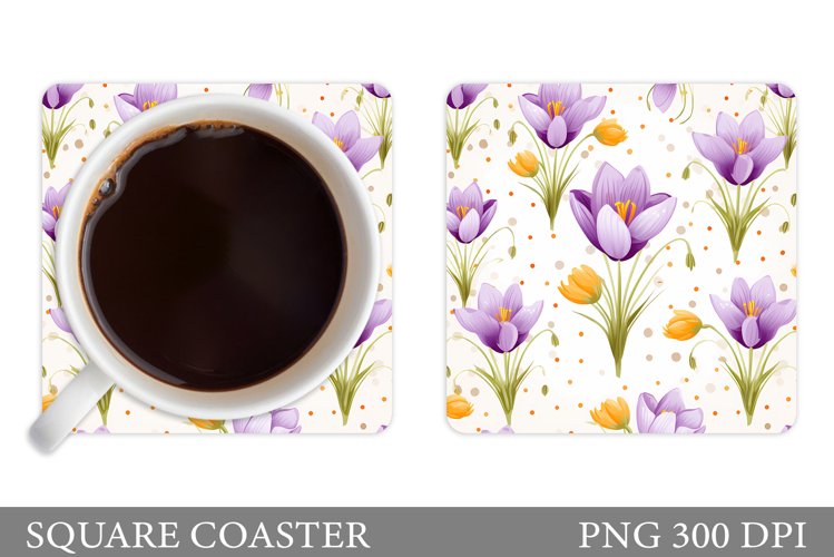 Flowers Crocus Coaster Design. Flowers Spring Coaster
