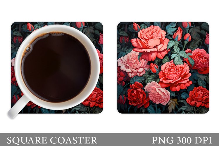 Roses Coaster Sublimation. Rose Square Coaster (3036591)