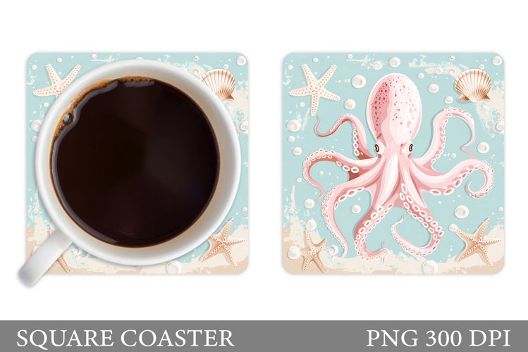 Octopus Coaster Design. Sea Coaster Sublimation (3493595)