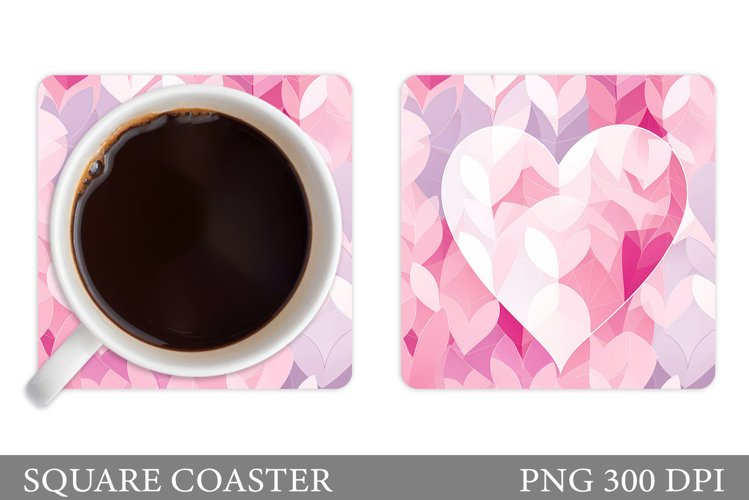 Heart Coaster Sublimation. Valentine Coaster Design