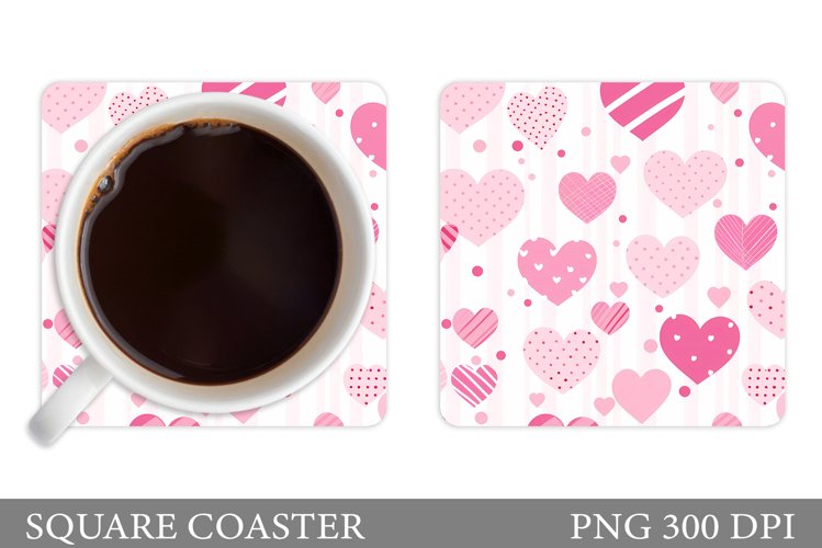 Hearts Coaster Design. Colorful Hearts Coaster (3181304)