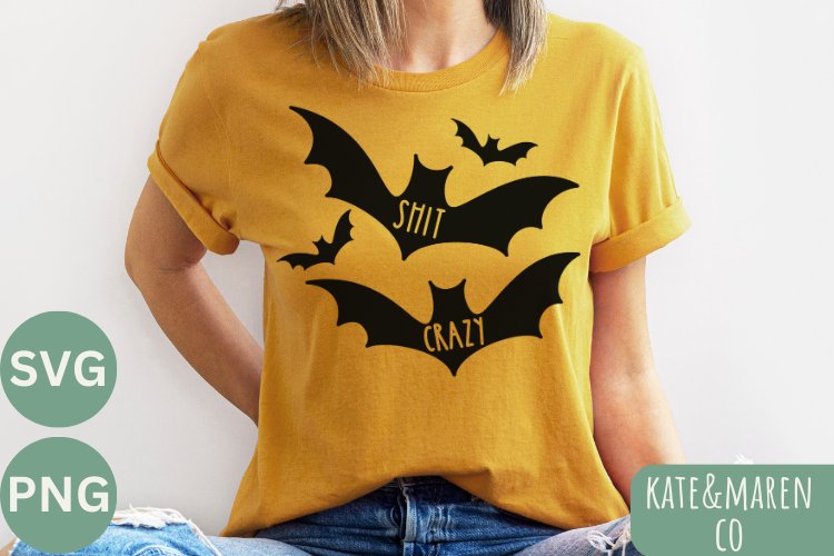 Bat Crazy SVG | Funny Halloween Fall SVG | Bat SVG