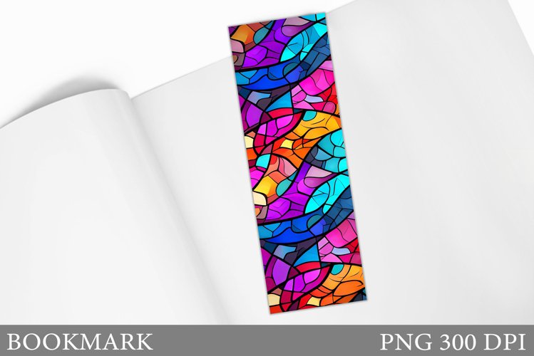 Stained Glass Bookmark Design. Abstract Bookmark Sublimation