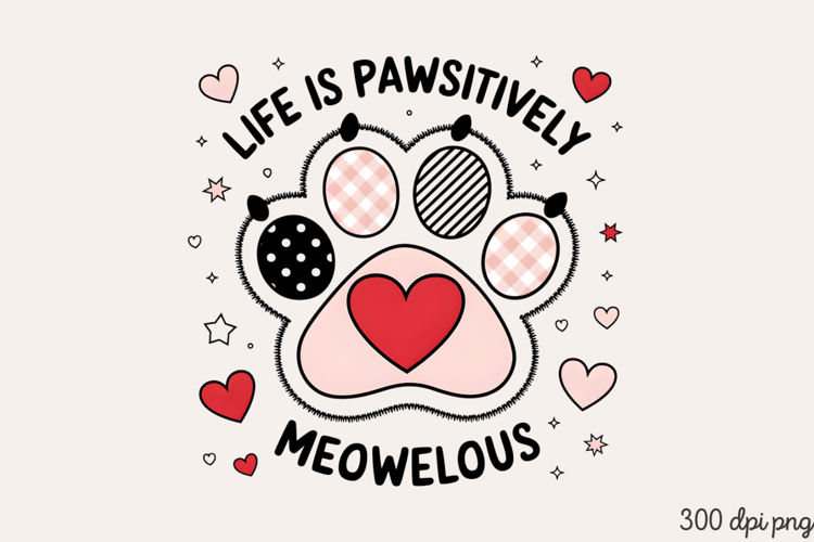 LIFE IS PAWSITIVELY MEOWELOUS PNG, Funny Cats (5298172)