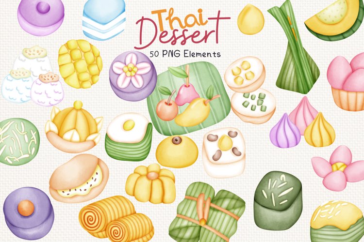 Thai Dessert 50 Cliparts Collection