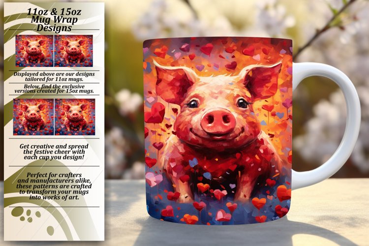 Whimsical Piggy Mug Wrap Sublimation Design Whimsical Piggy Mug Wrap Sublimation Design