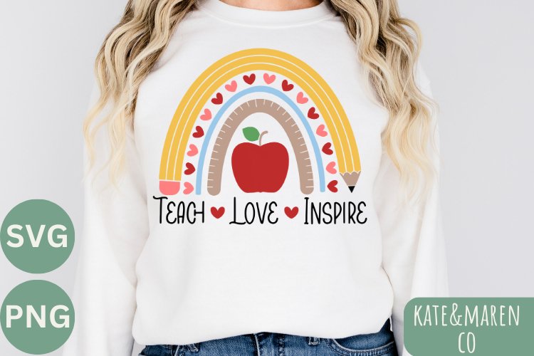 Teacher SVG | Teach Love Inspire SVG | Teaching SVG