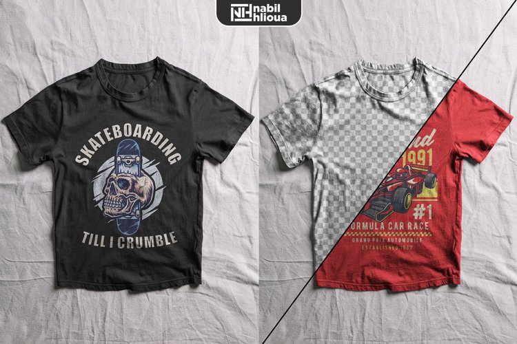 realistic look front t-shirt mockup PSD Template