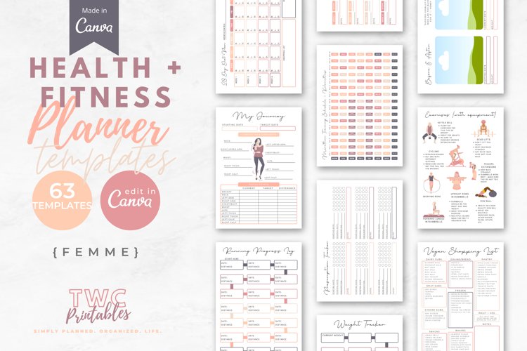 Fitness planner template