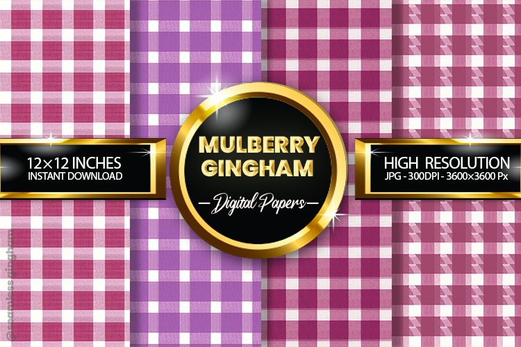 Mulberry Gingham Digital Papers 04 Variations (3283404)