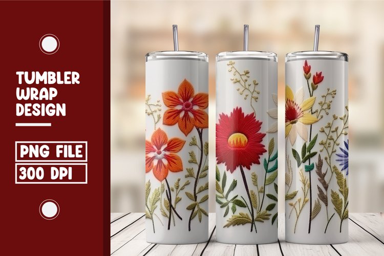 Flower Pattern Tumbler Warp Design (3163651)