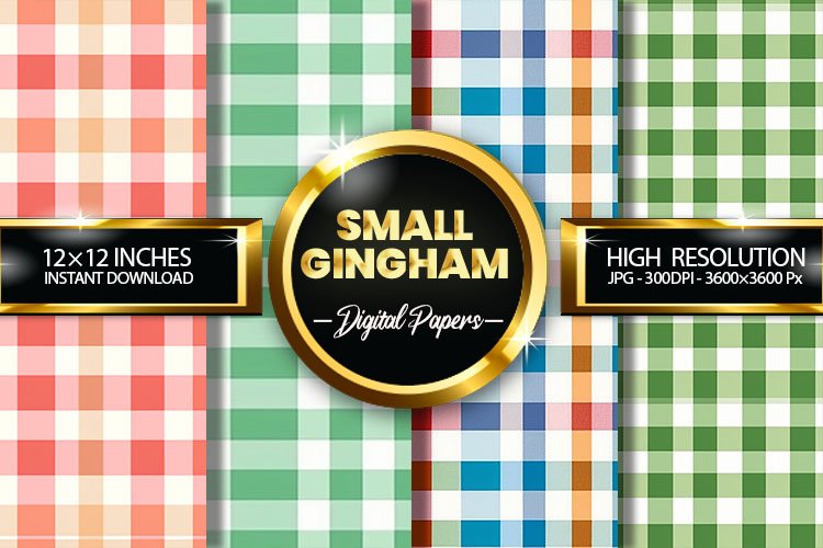 Small Gingham Digital Papers - 04 Variations (2988417)