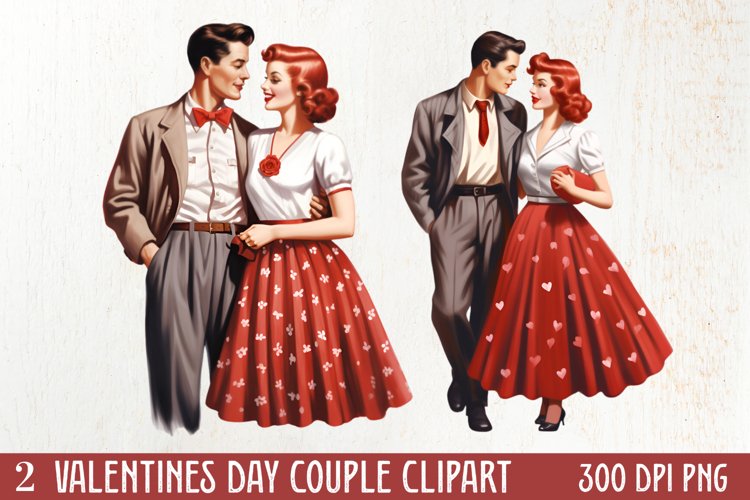 Valentines Day Couple Clipart Bundle, Valentines Day Couple
