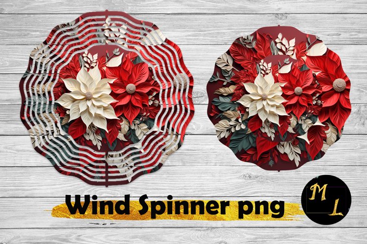 3D Poinsettia wind spinner wrap,Christmas Wind (2695021)