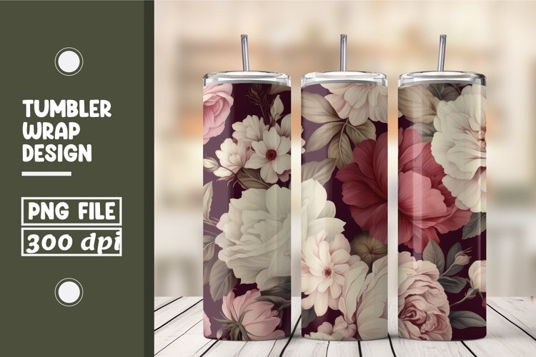 Colorful Flower Tumbler Warp Design (3163783)