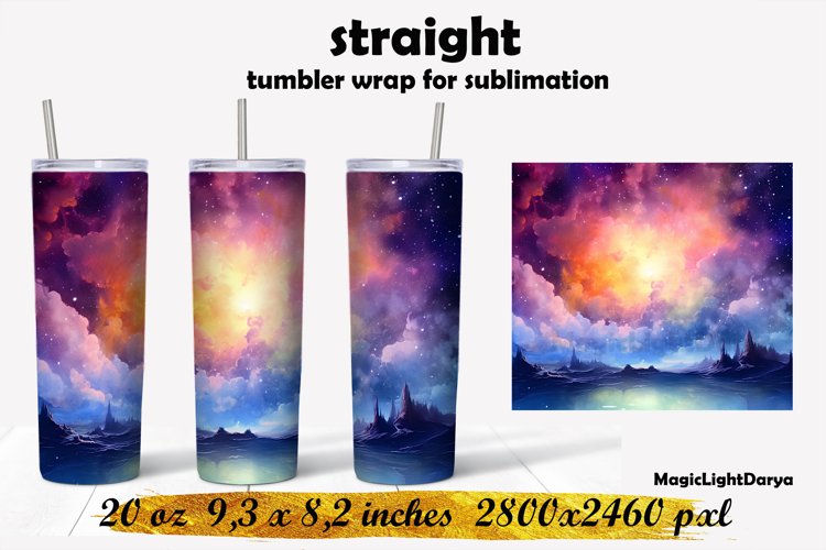 Space Tumbler wrap,Cosmic landscape Tumbler design