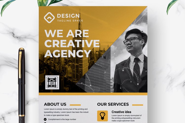 Business Flyer with Colorful Squares