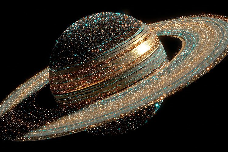 Planet Saturn in our solar system with its beautiful rings