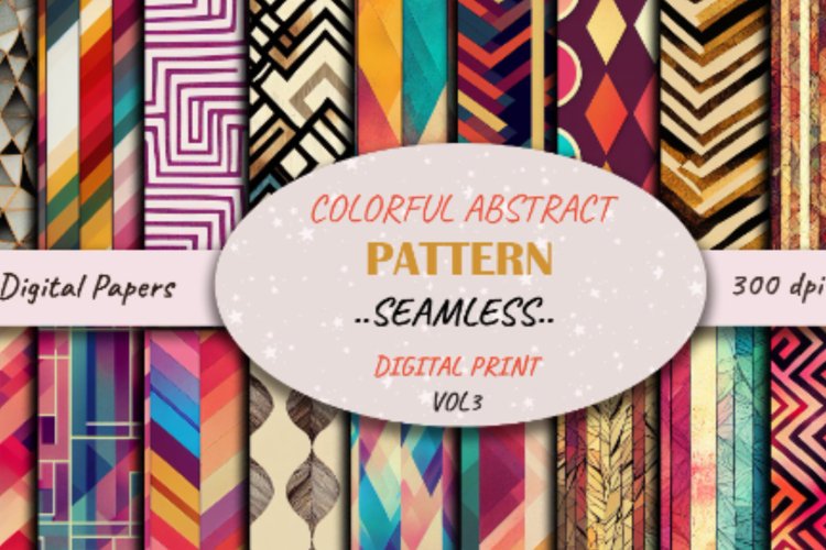 Abstract Colorful Seamless Bundle Digital Paper For Download