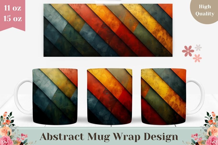Abstract Mug Wrap PNG, Colorful Wooden Mug (3667865)