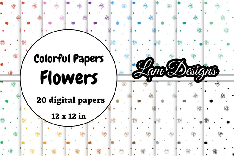 hand-drawn flowers digital papers (5089054)