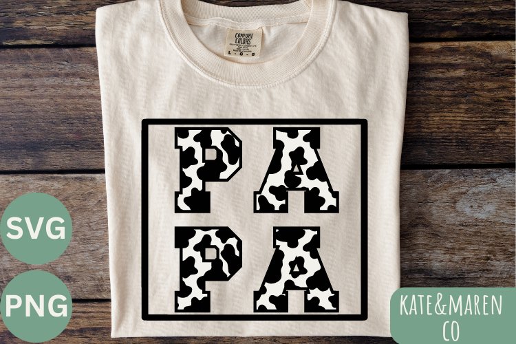 Papa Cow SVG | Cow Print Dada SVG | Western Dad SVG
