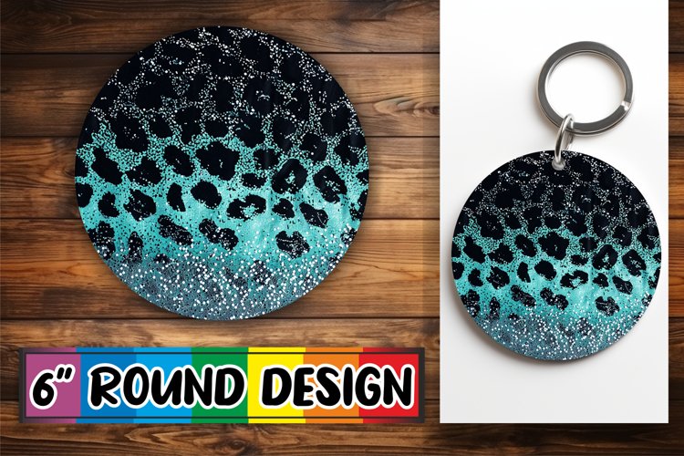 Glitter Leopard & Bloom: Sublimation Round