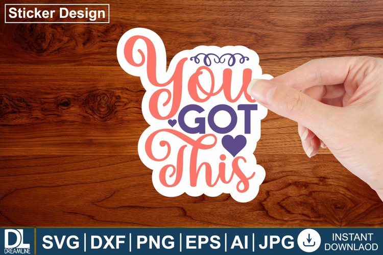 Motivational sticker design, Inspirational sticker (4141181)