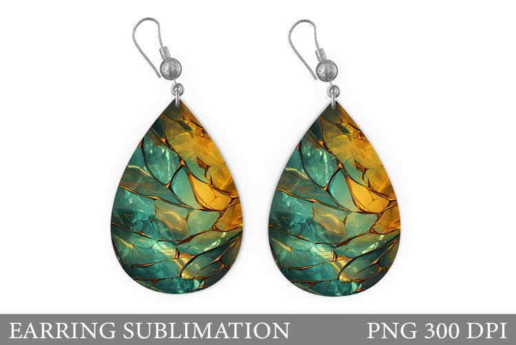 Stained Glass Earring Design. Abstract Earring Sublimation