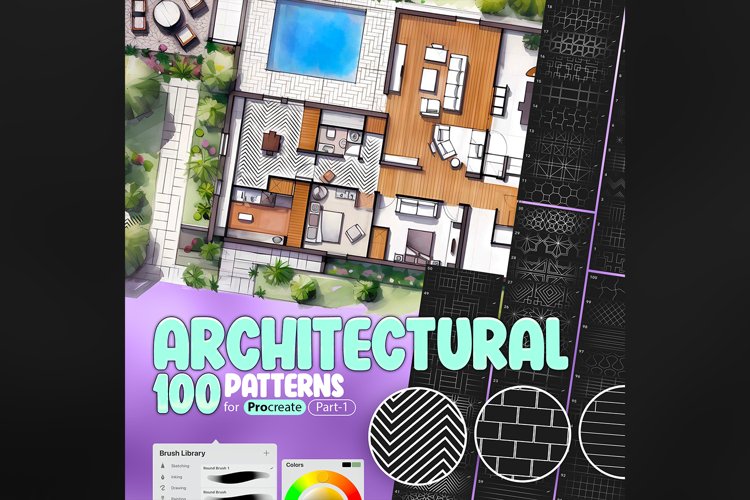 100 Procreate Hatch Patterns Brush