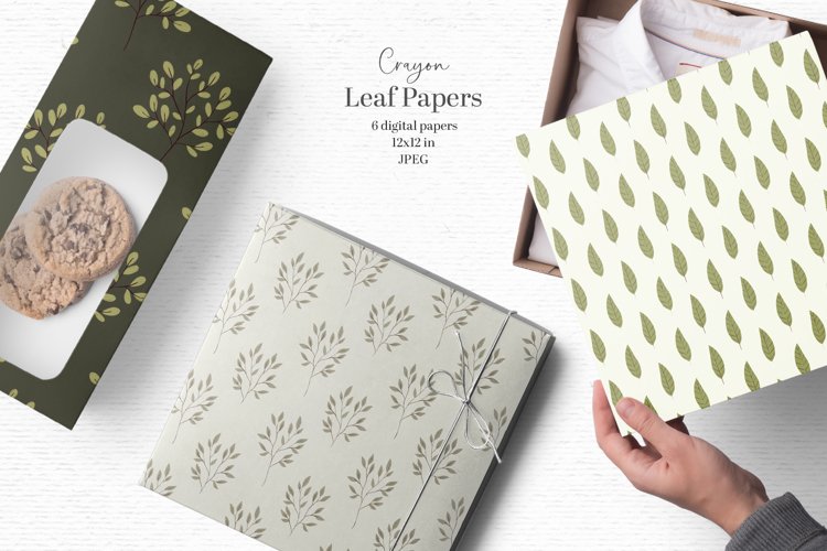 Dreamy leaf digital papers