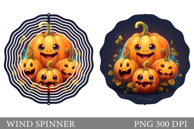 Cute Pumpkins Spinner Sublimation. Halloween Spinner Design