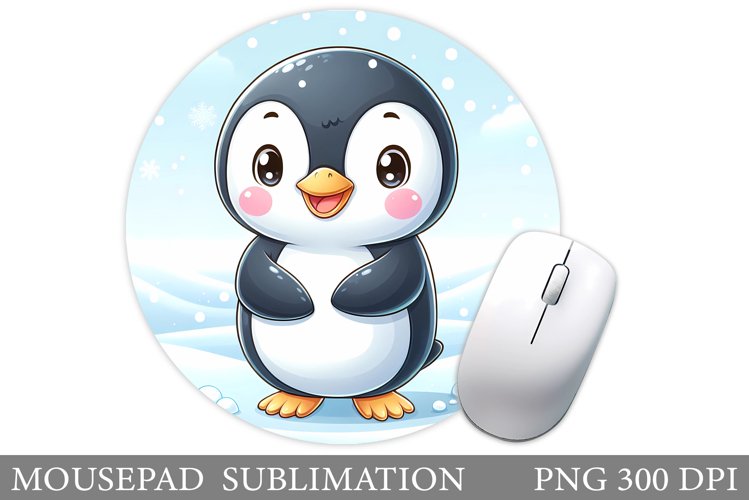 Cute Penguin Mouse Pad. Christmas Mouse Pad Design (4535490)