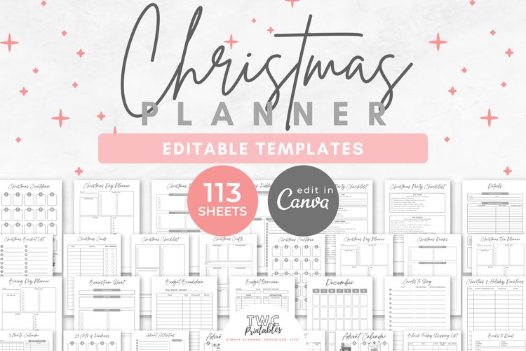 Christmas Planner Canva Templates