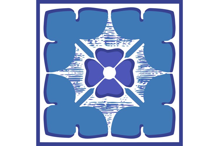 Simple floral ornament rosette in a square. (1961908)