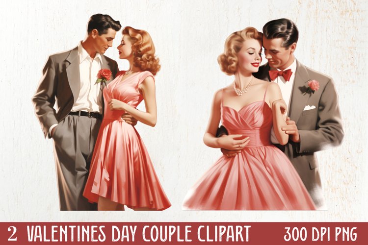 Valentines Day Couple Clipart Bundle, Valentines Day Couple