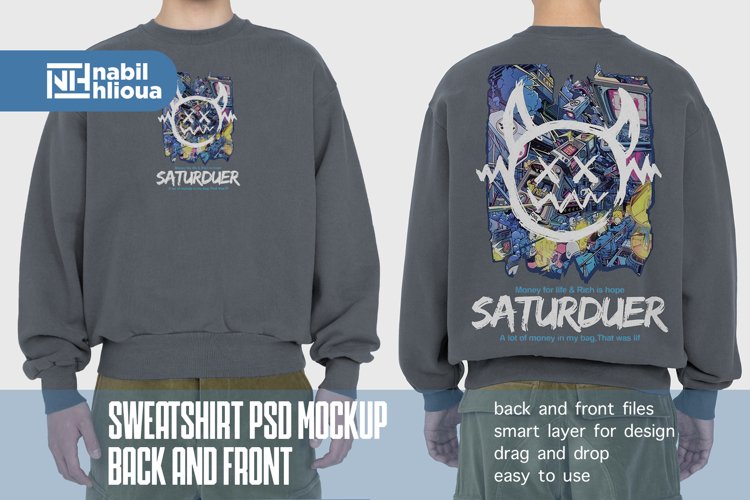 Sweatshirt Back Template