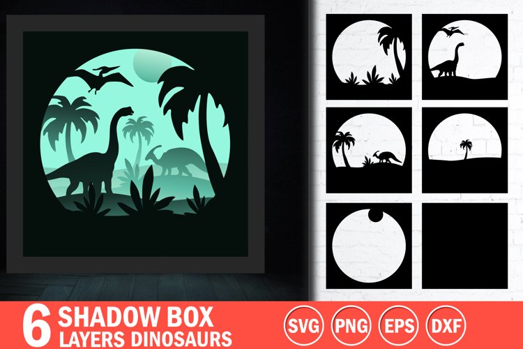 Dinosaur Shadow Box | Dinosaurs 3D Papercut file (1965745) | 3D Designs ...