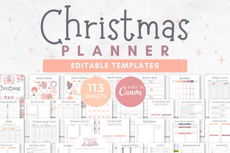 Christmas Planner Canva Templates