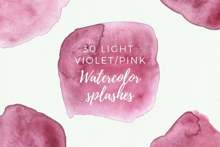 Watercolor splash clipart, Purple watercolor brush strokes
