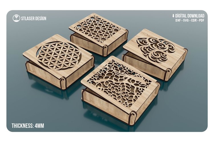 Decorative Wooden Gift box laser cut, Wood Box (2363106)